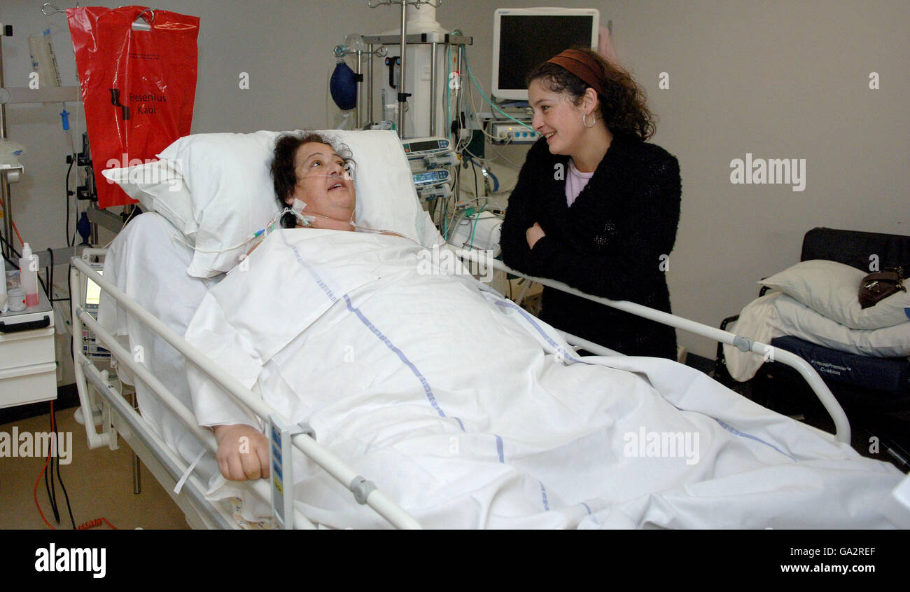 Anastasia Rennie talks to her Daughter Elizabeth Rennie (R) in the ...