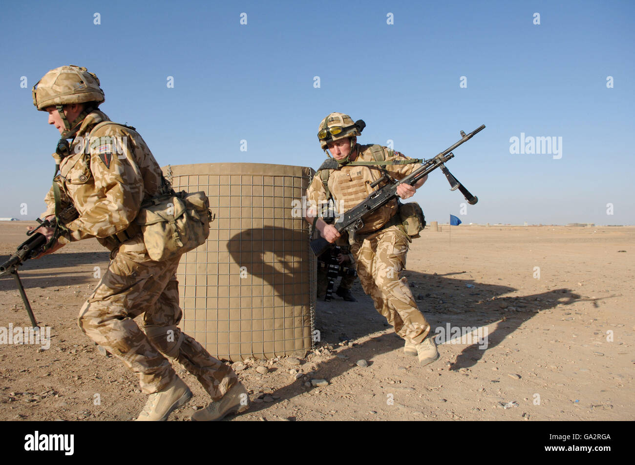 Soldiers from a Royal Marine company, Army Commando 59 practice on a ...