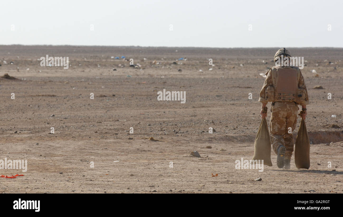 Soldiers from a Royal Marine company, Army Commando 59 practice on a ...