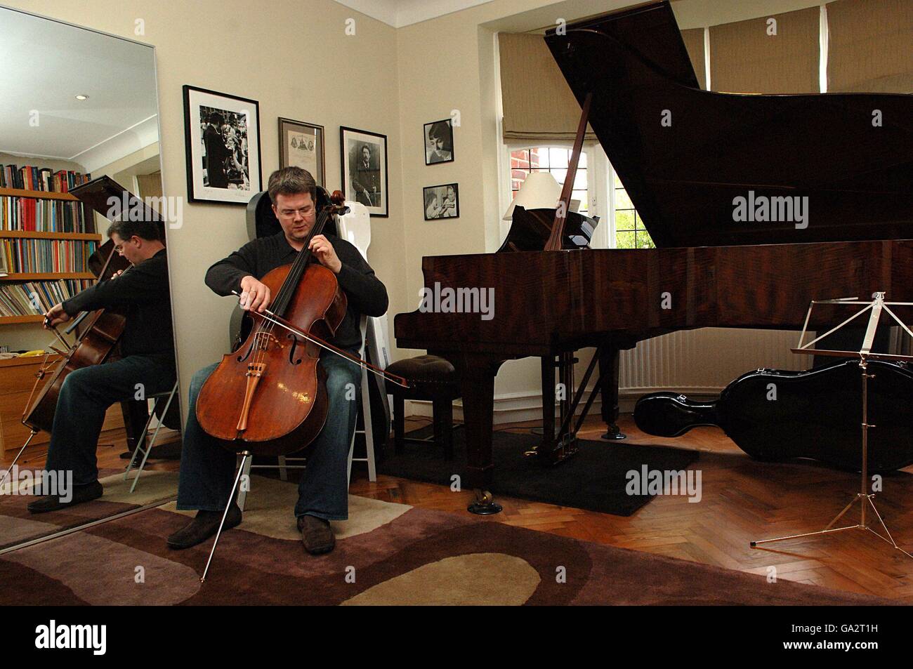 Cellist Paul Watkins practices at home with an 18th century ...