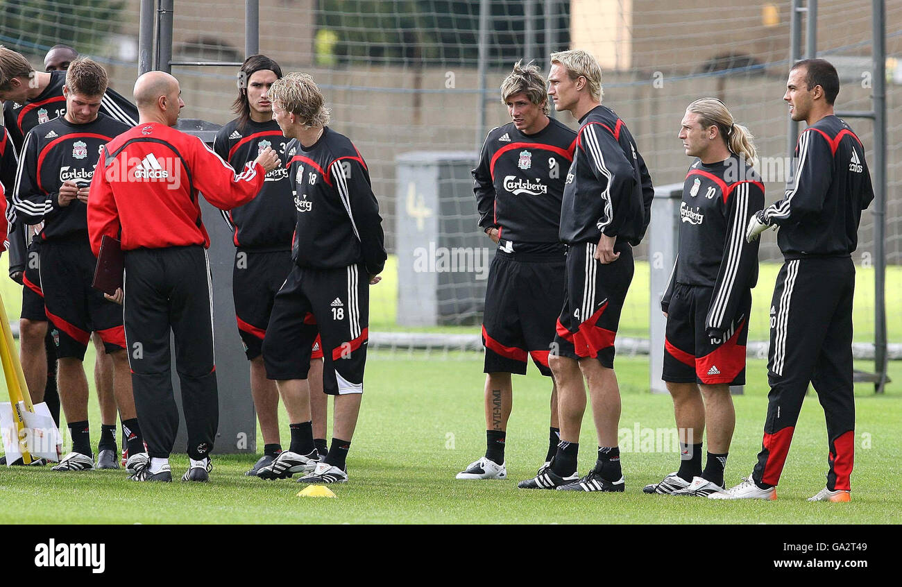 Liverpools new forward fernando torres training session melwood ...