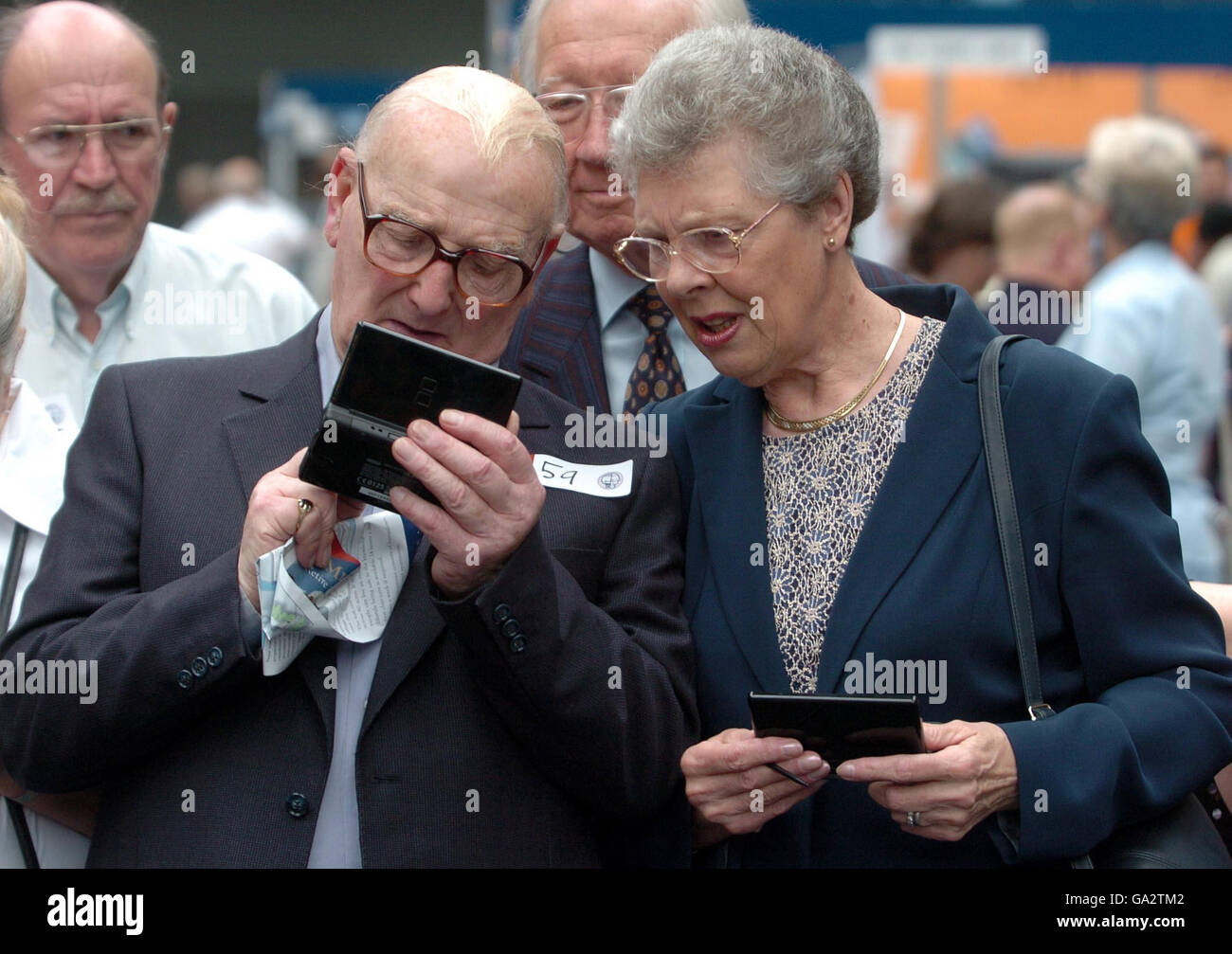 Alf Carretta (left) and Bubbles Tree, members of The Zimmers rock band ...