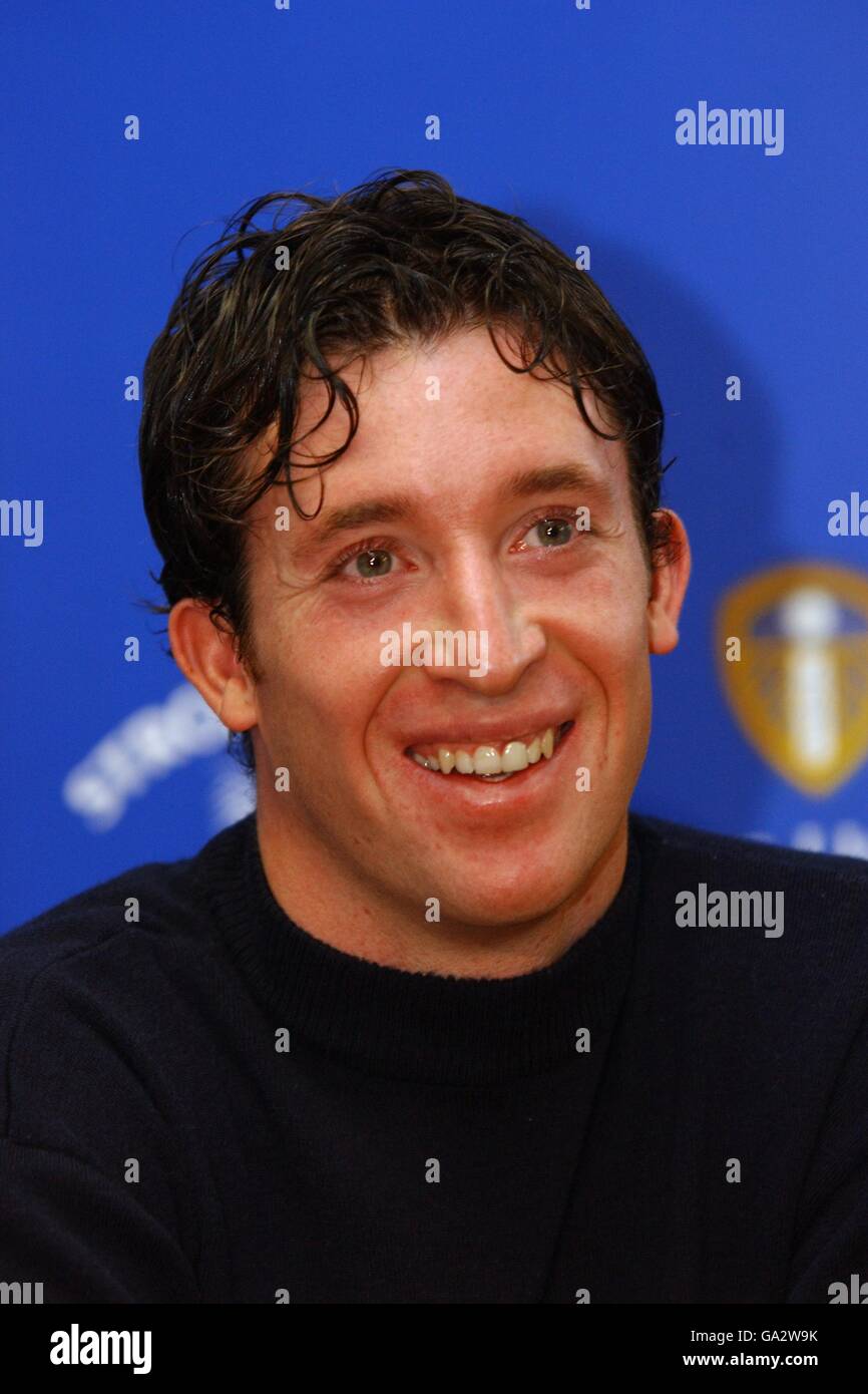 Leeds United's new signing Robbie Fowler during the press conference to ...