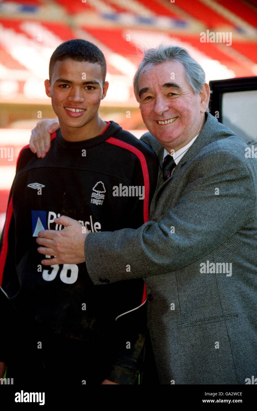 Former Nottingham Forest manager Brian Clough with player Jermaine ...