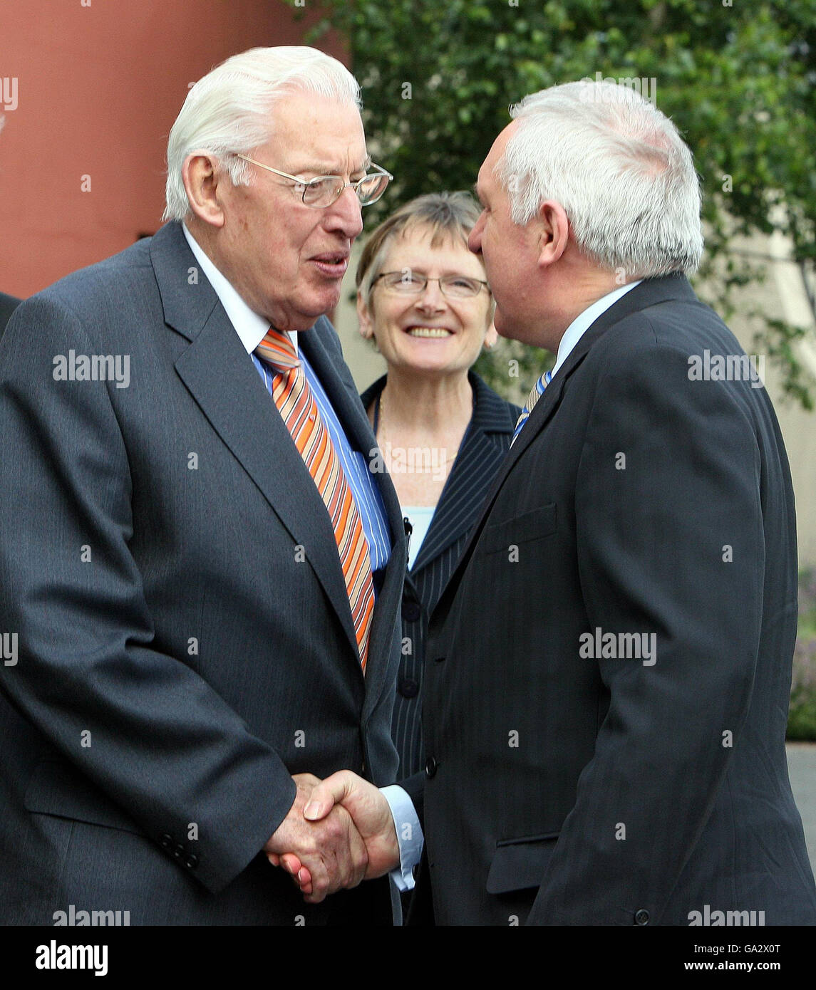 Northern Ireland First Minister the Rev Ian Paisley (left) welcomes ...
