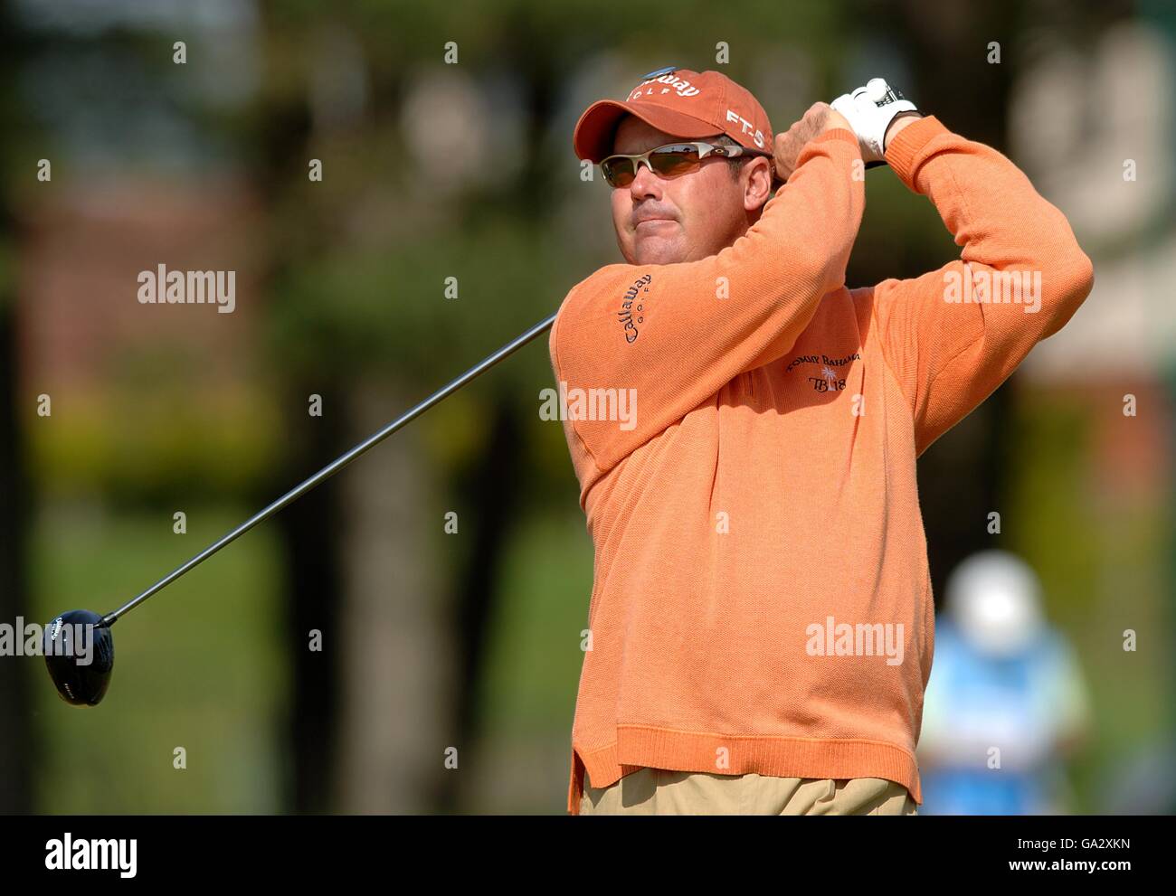 Rich Beem in action during a practice day ahead of The Open ...
