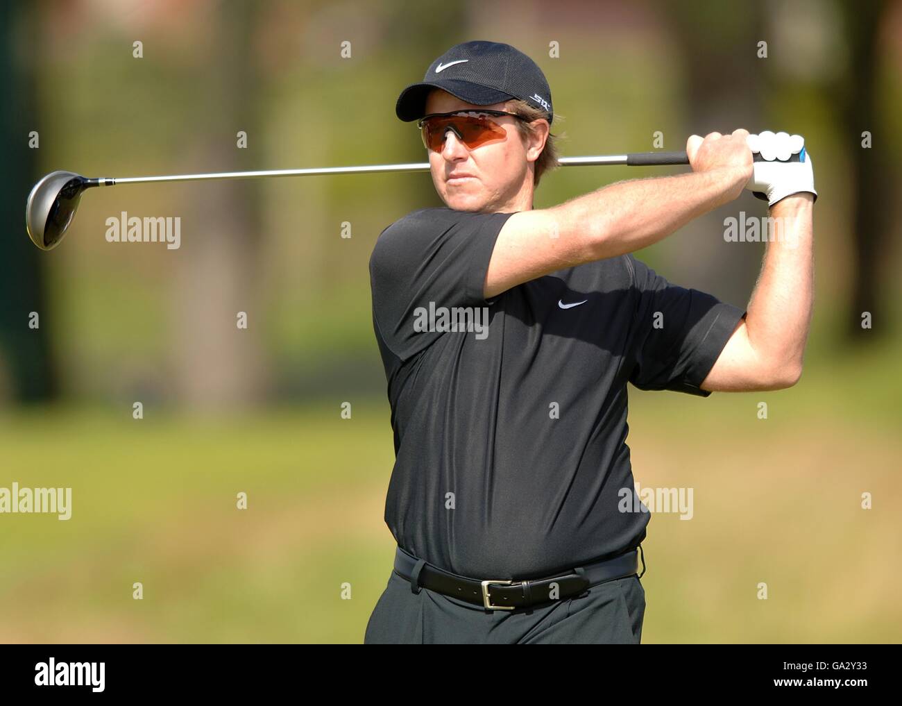 Scott Laycock in action during a practice day ahead of The Open ...