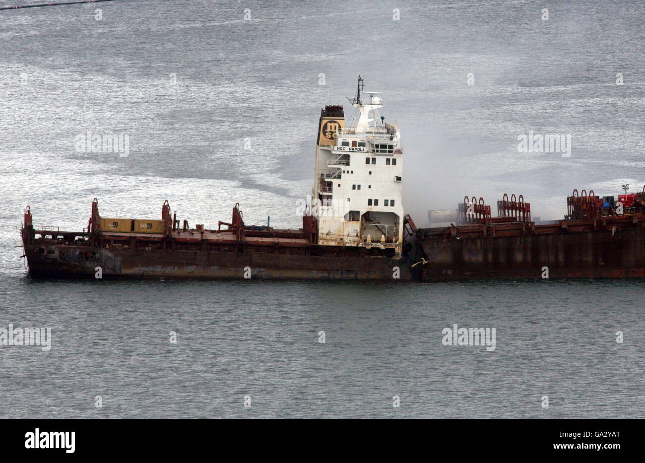 Shipwreck ship wreck msc napoli branscombe hi-res stock photography and ...