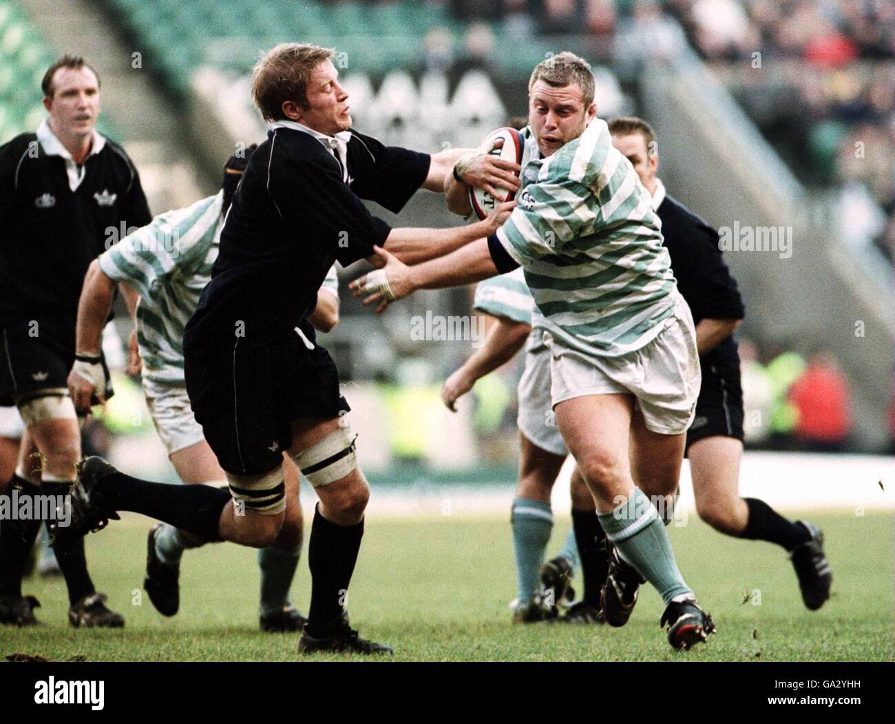 Cambridge's Michael Count fends off Oxford's William Rubie Stock Photo ...