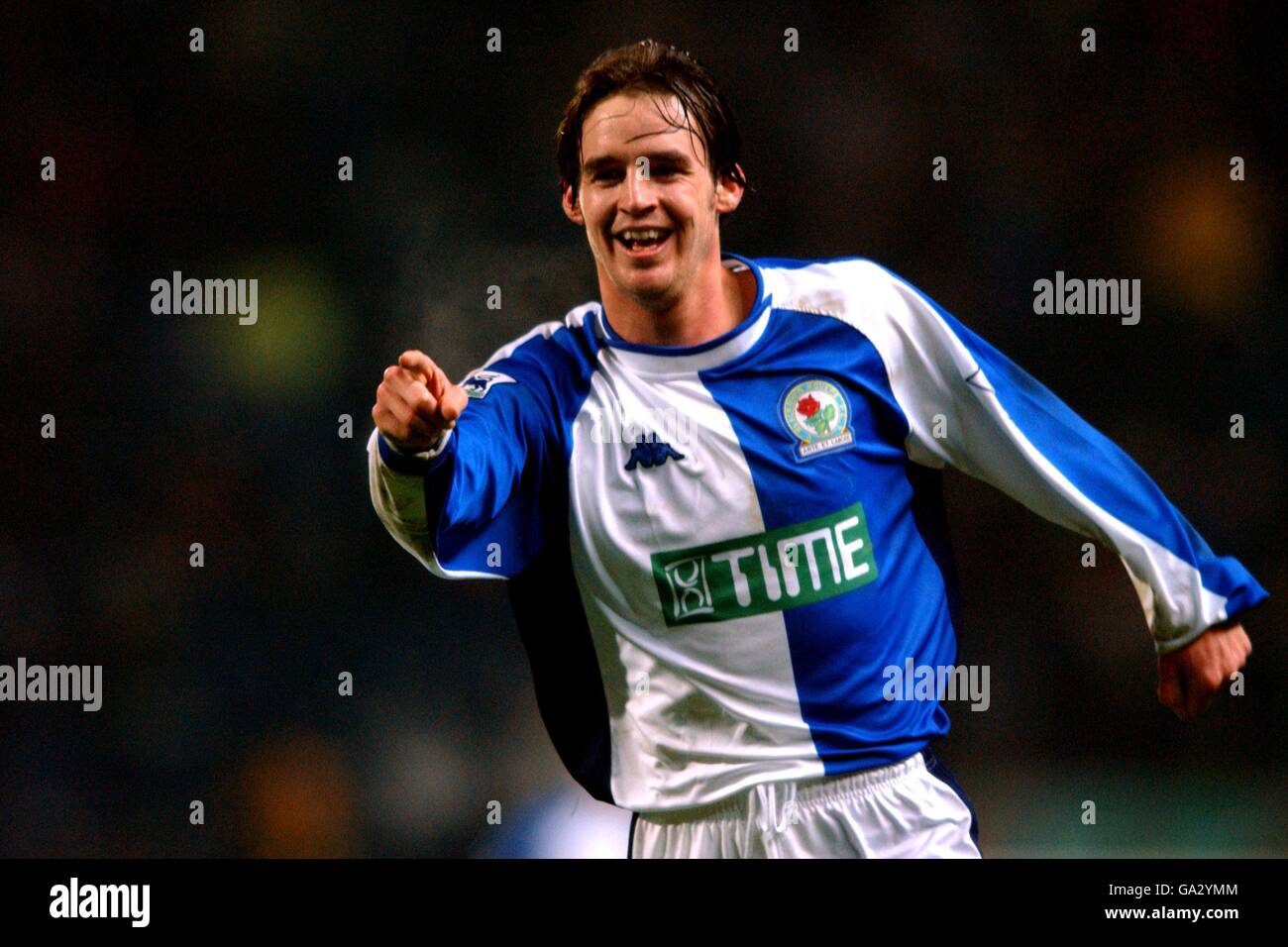 Blackburn rovers matt jansen celebrates scoring his hattrick against ...