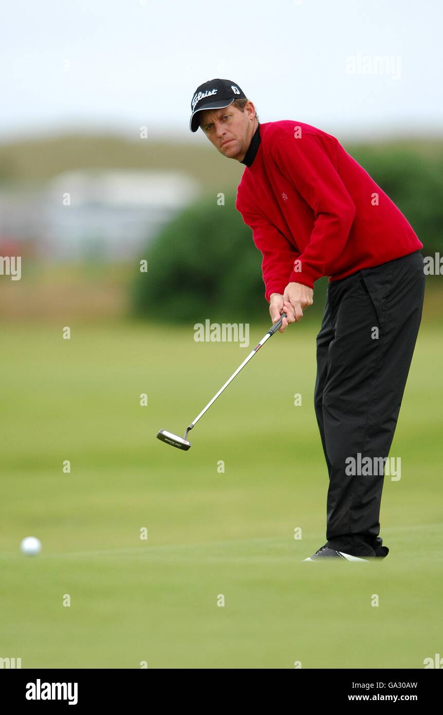 Anders Hansen in action during The Open Championship at the Carnoustie ...