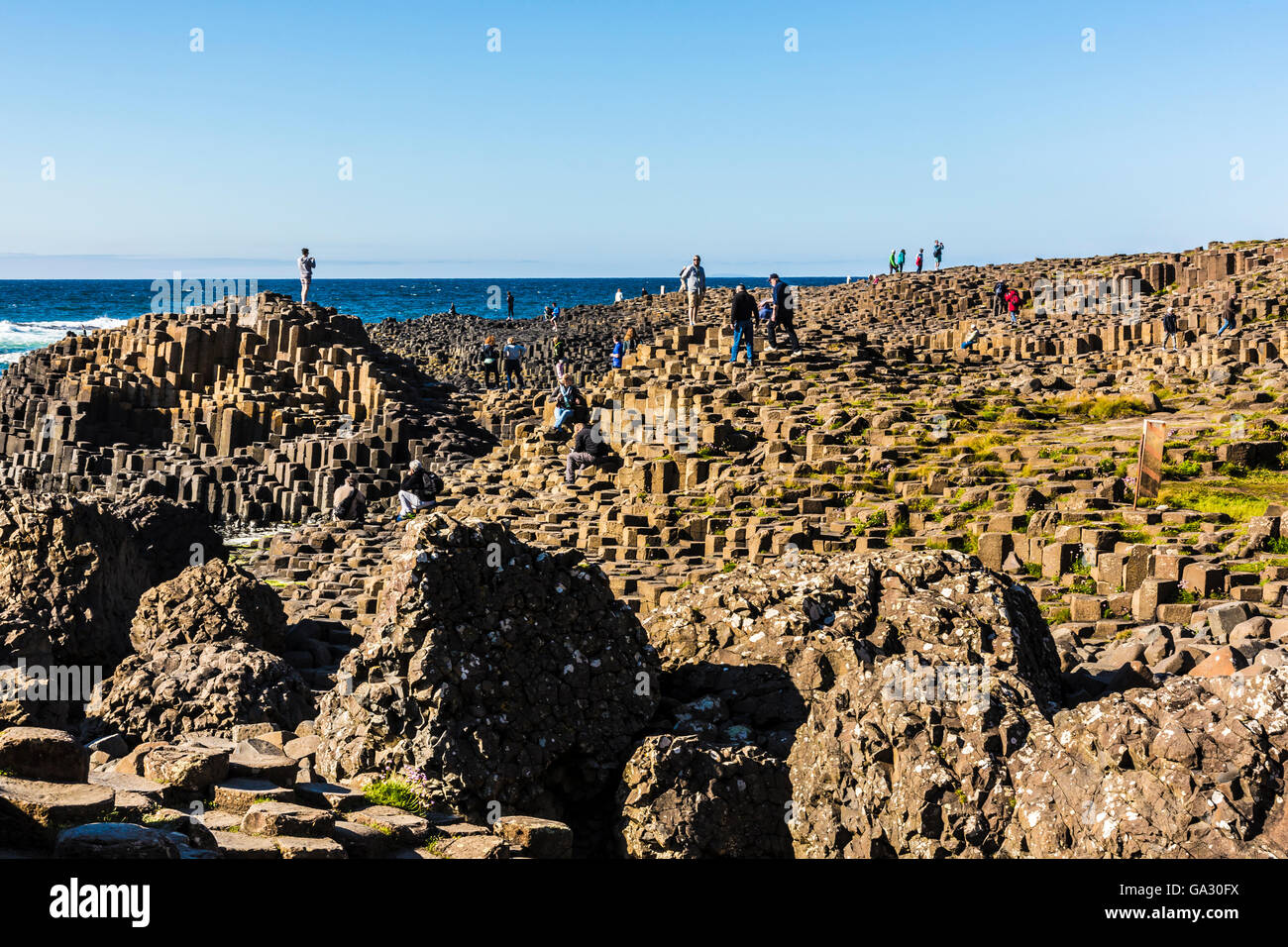 an area of about 40,000 interlocking basalt columns Stock Photo - Alamy