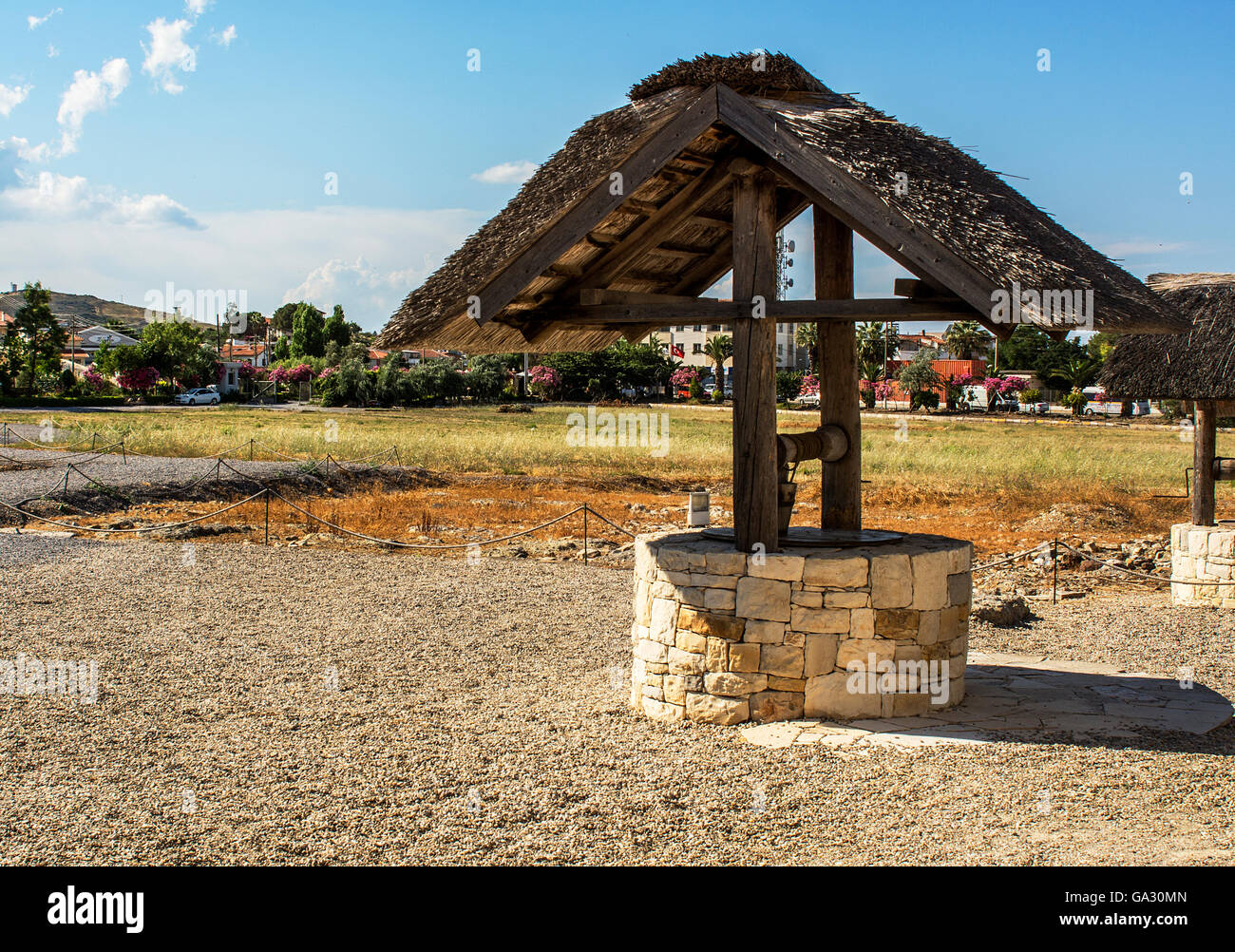 Brick water well wooden roof hi-res stock photography and images - Alamy