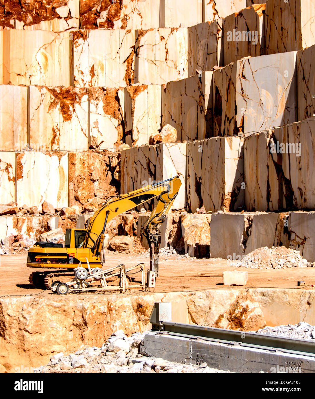 marble quarries and construction machinery Stock Photo - Alamy