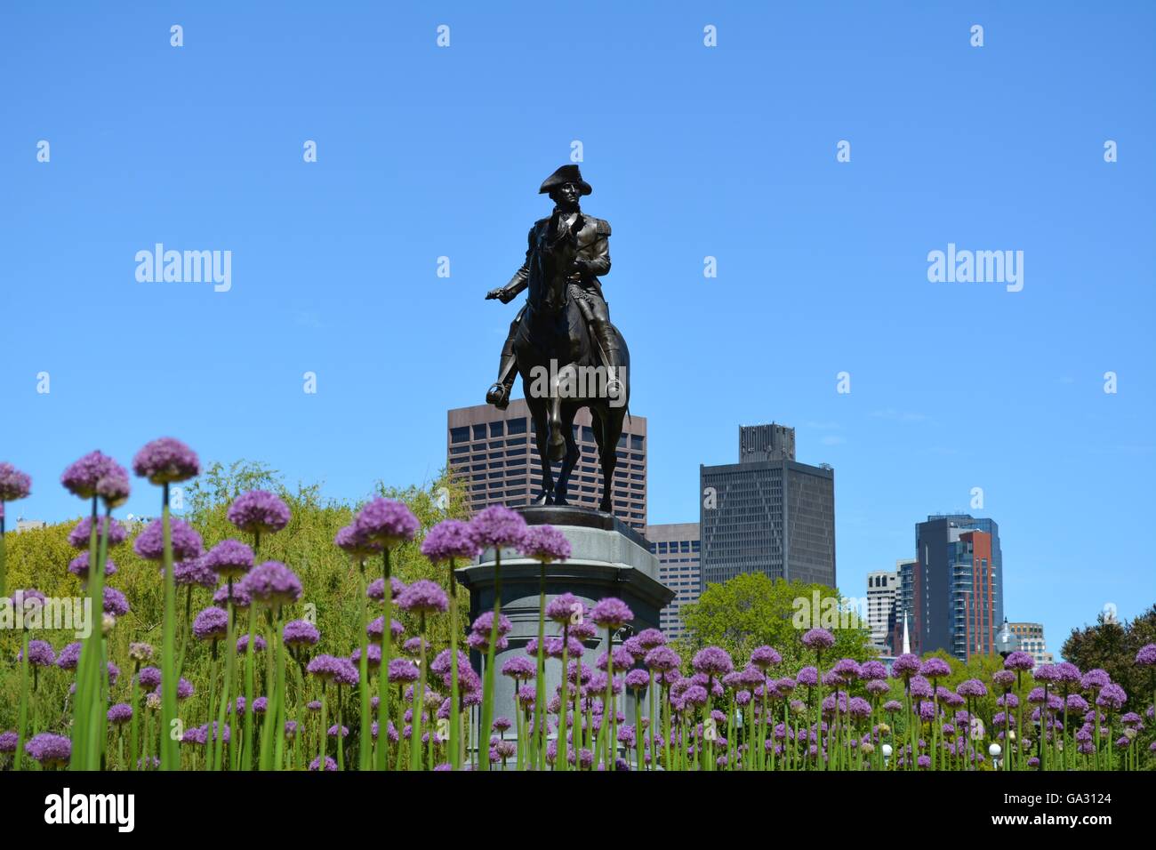 The George Washington statue located in Bostons iconic Public Garden ...