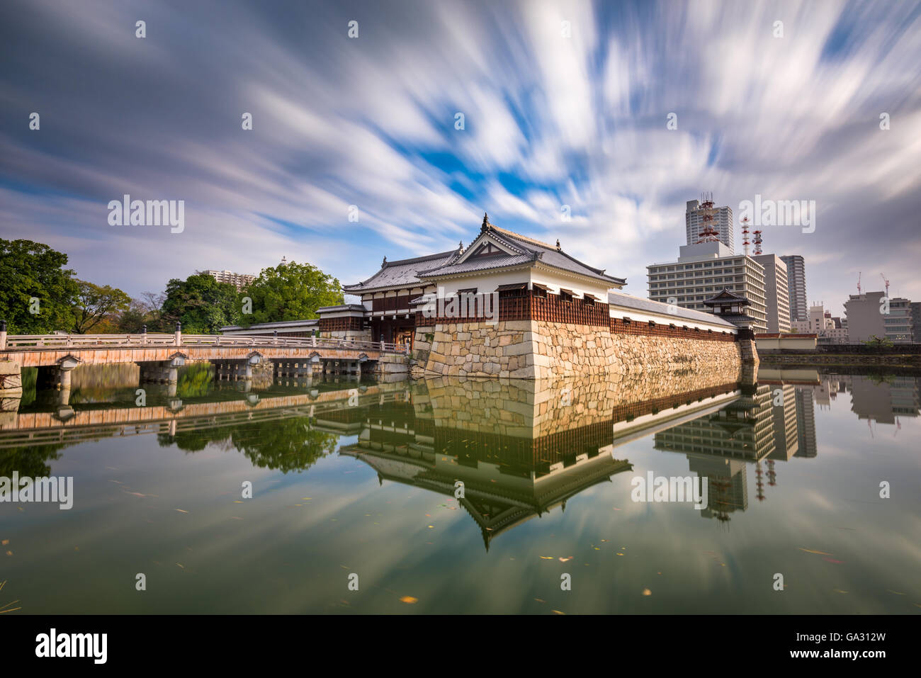 Hiroshima, Japan at the castle moat Stock Photo - Alamy
