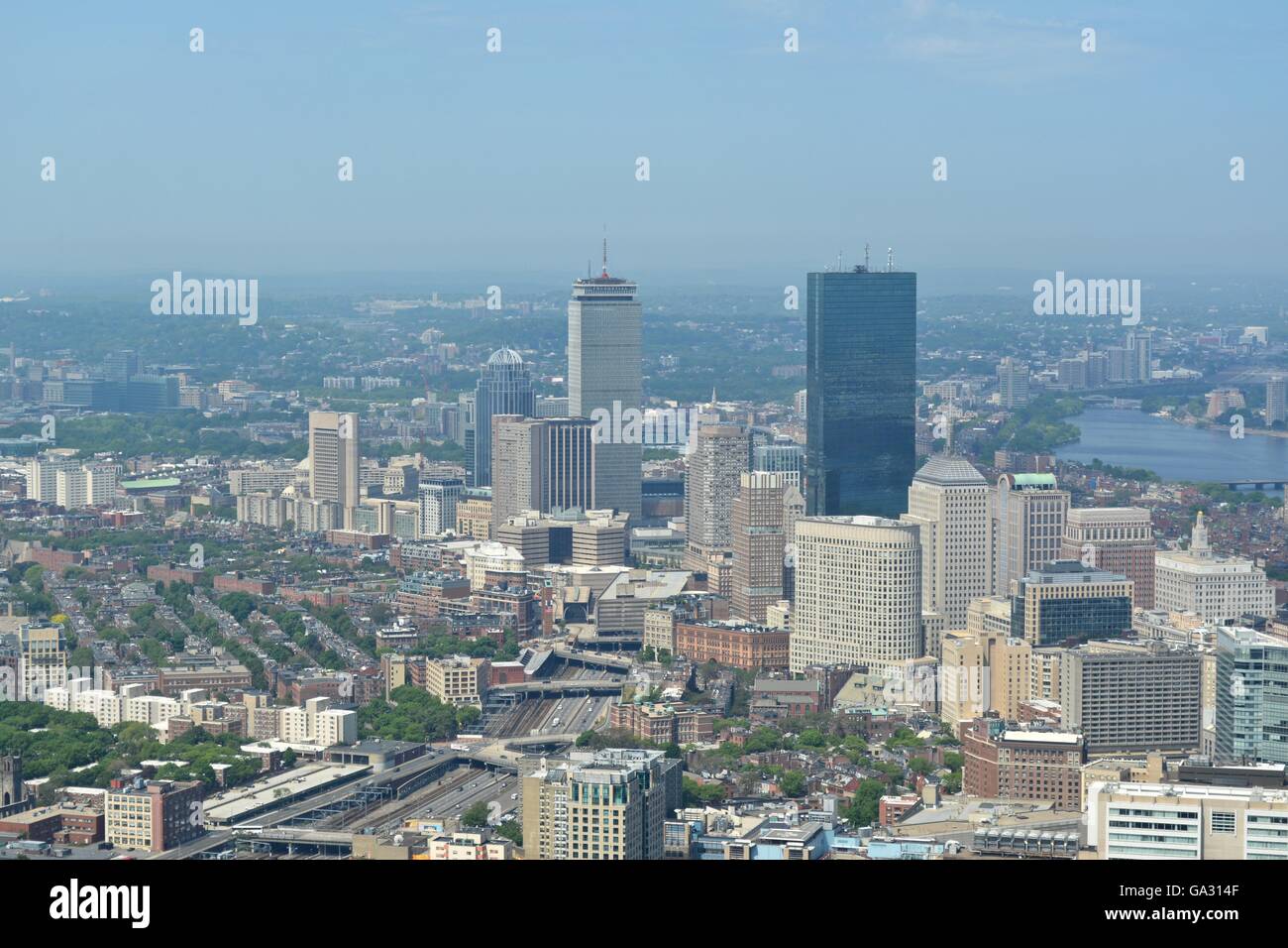 A view of Boston's Back Bay seen from a helicopter Stock Photo - Alamy