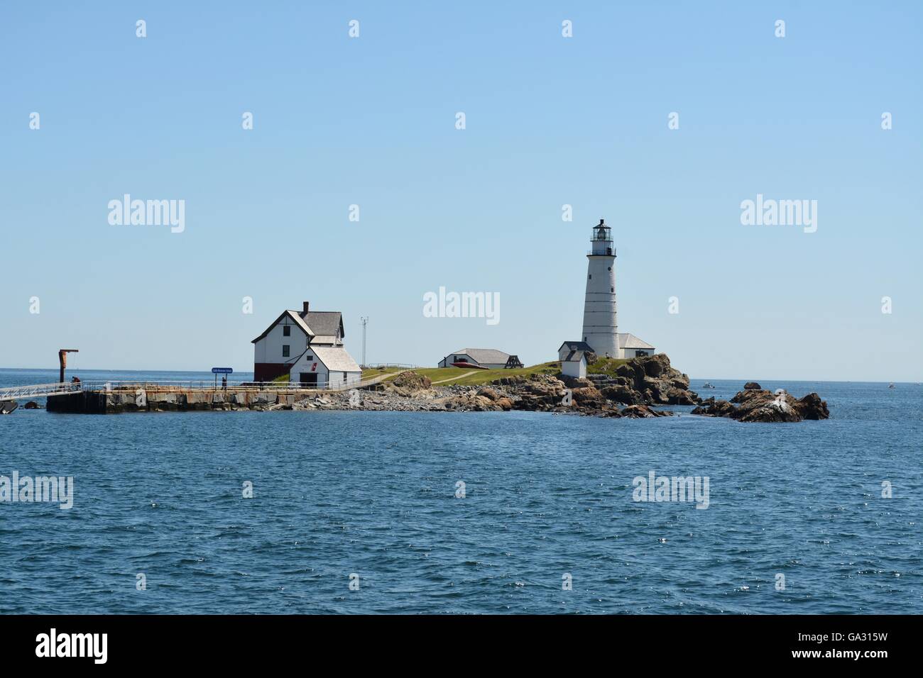 The oldest light station in the U.S., Boston Light. Sitting on the edge ...