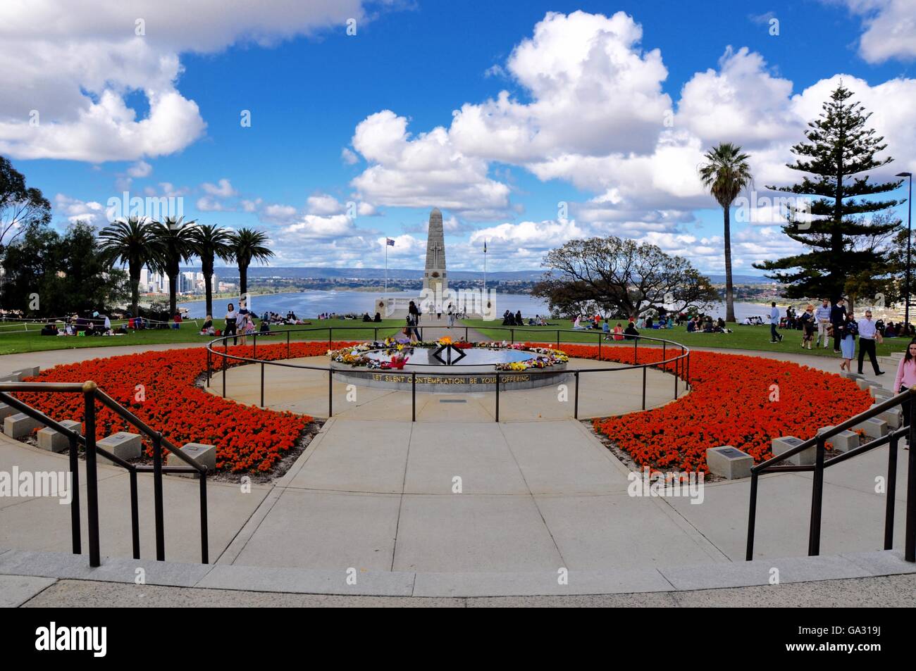 Perth,WA,Australia-August 22,2015:Botanical gardens, State War Memorial ...