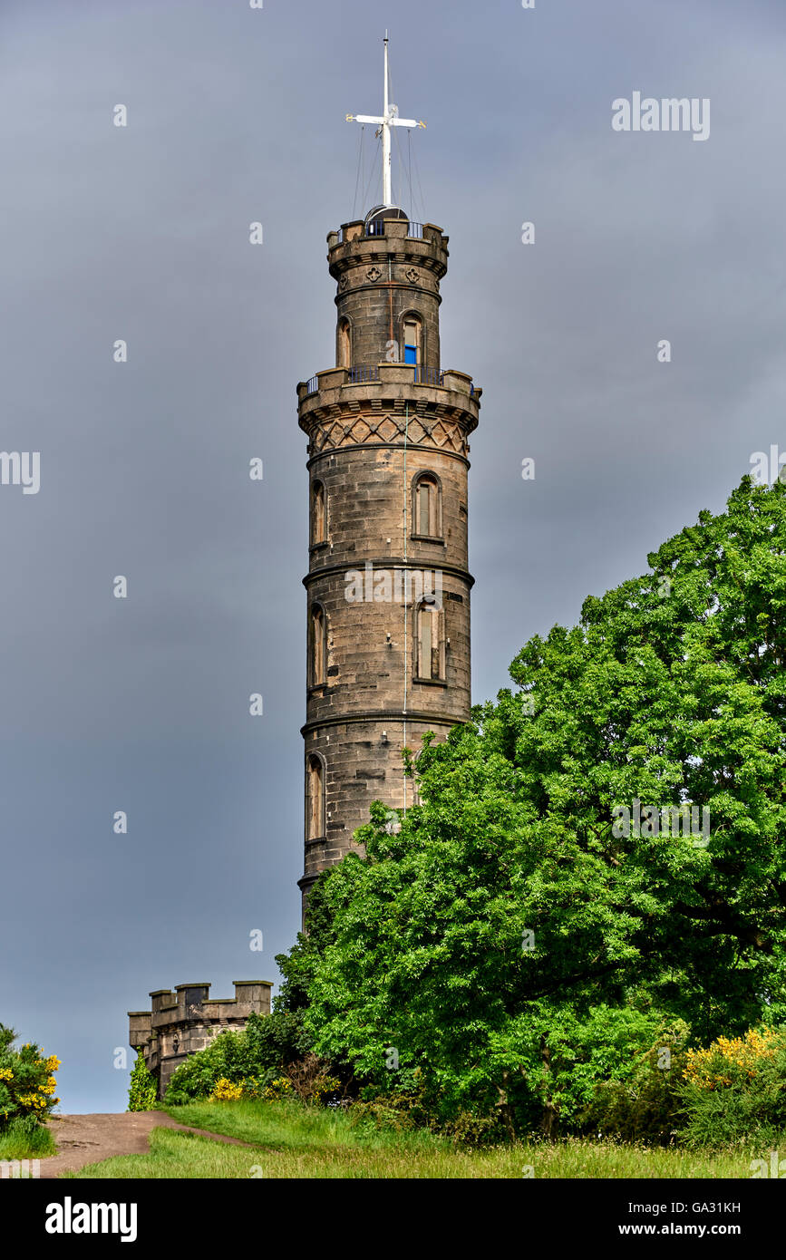 The Nelson Monument is a commemorative tower in honour of Vice Admiral ...