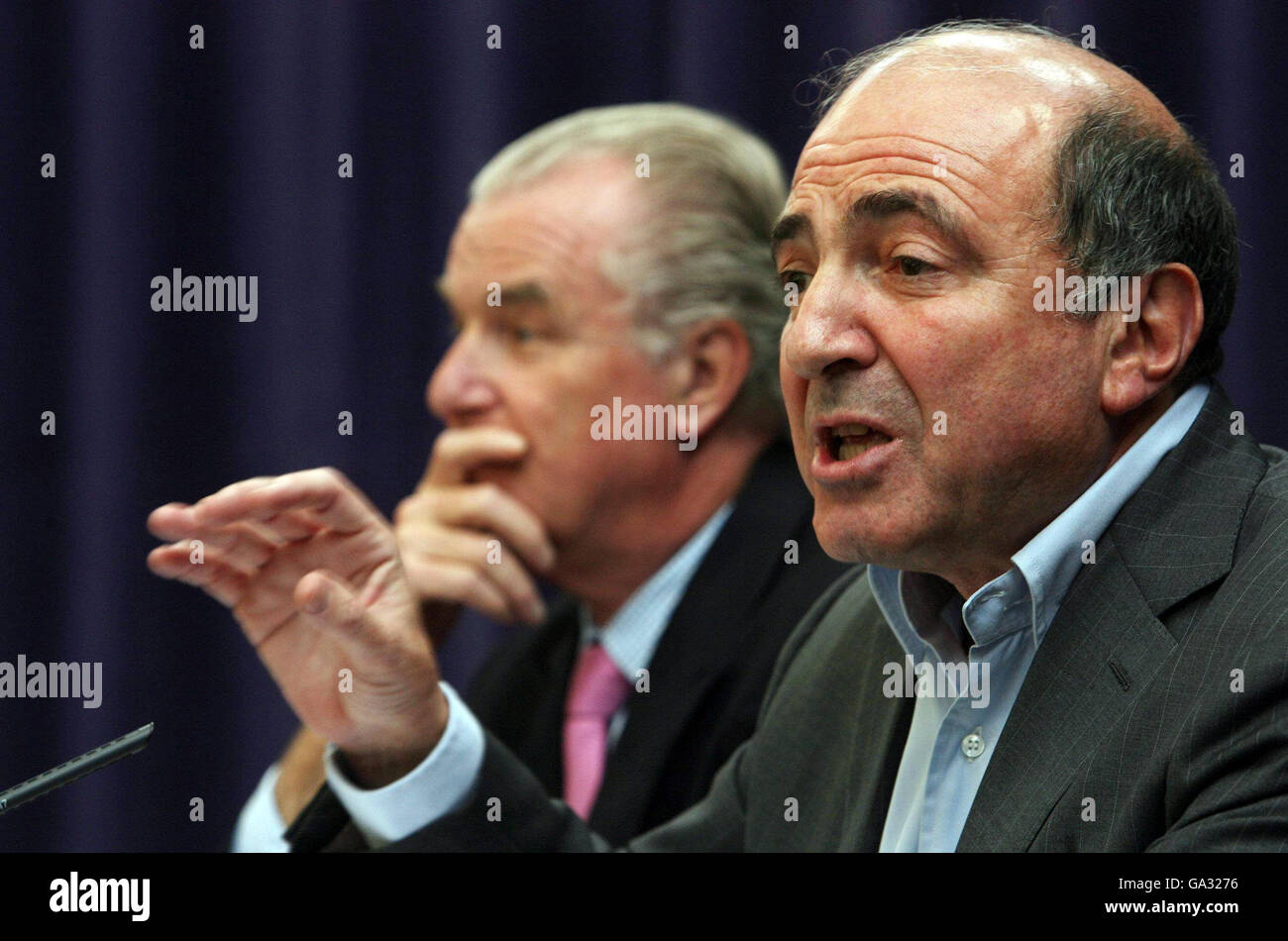 Berezovsky talks to media Stock Photo - Alamy