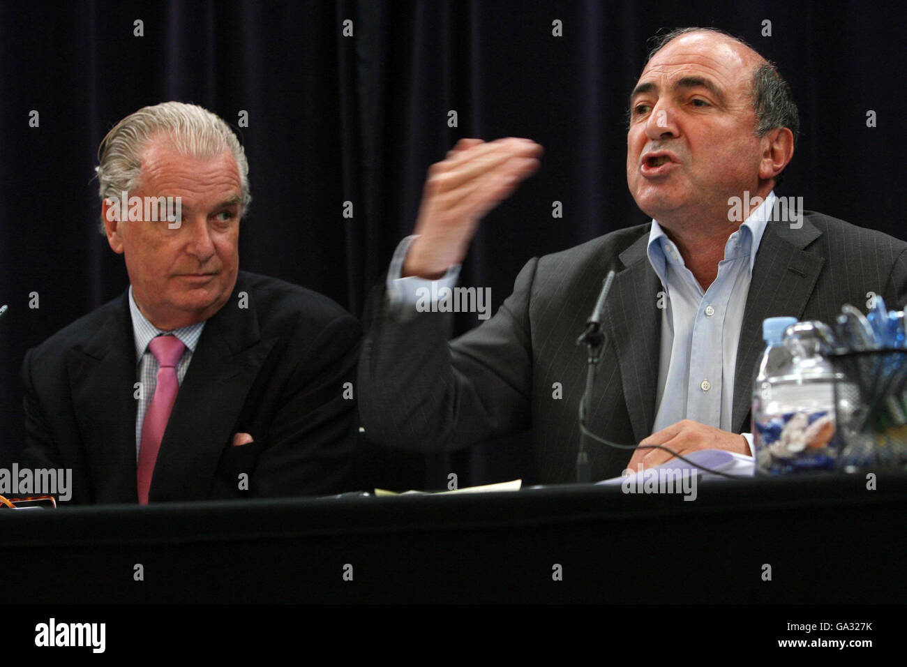 Berezovsky talks to media Stock Photo - Alamy