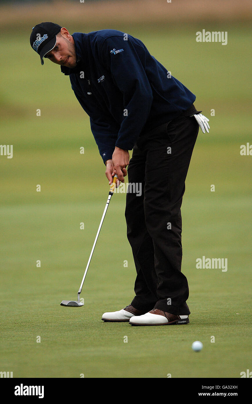 England's Kevin Harper putts on the 18th green during The 136th Open ...