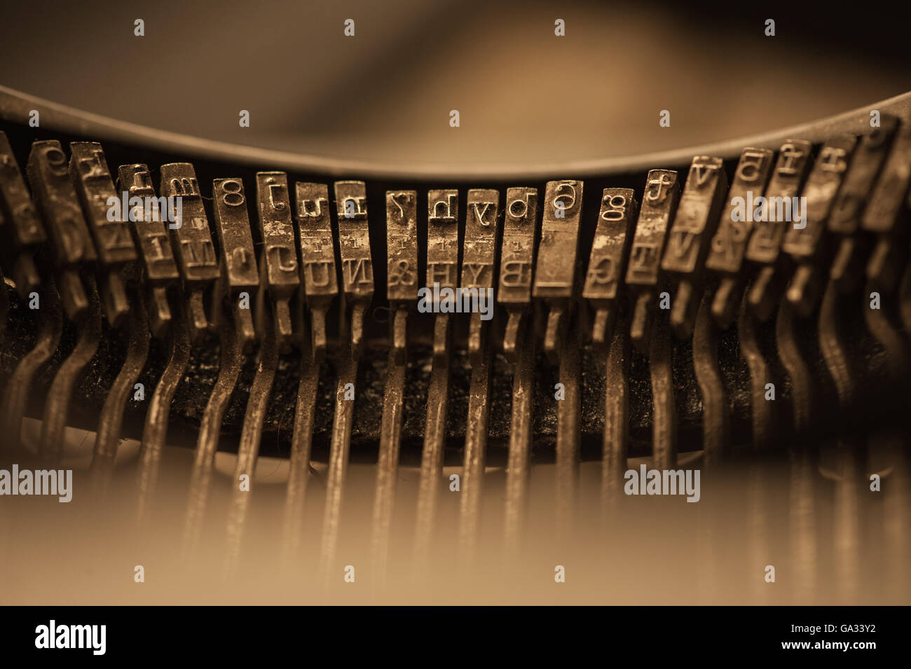 A beautiful vintage gold typewriter keys full of detail Stock Photo - Alamy