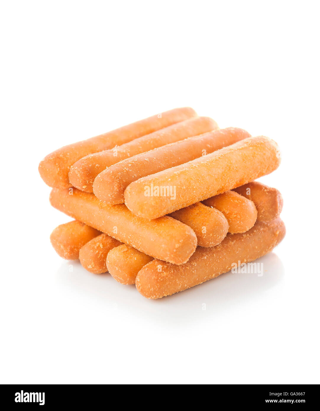 Crispy Backed Sticks Stack Isolated on White Background Stock Photo - Alamy
