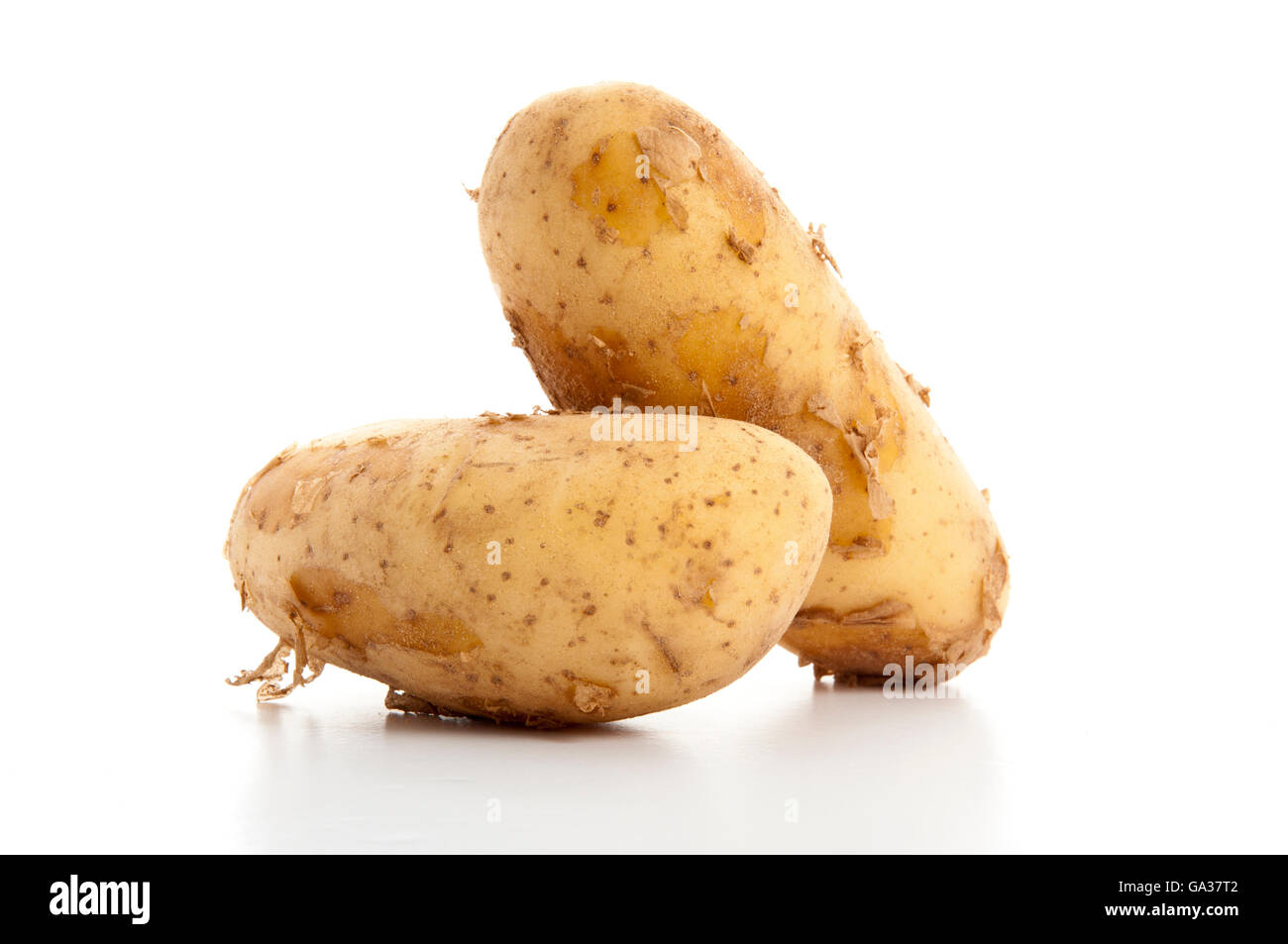 Two Fresh Potatoes Isolated on White Background Stock Photo - Alamy