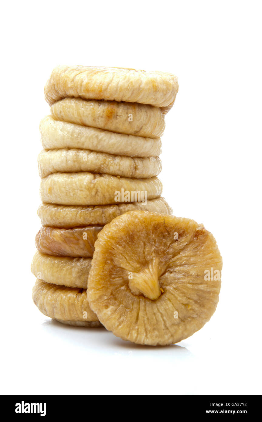 Stacked Dried Fig Fruits Isolated on White Stock Photo - Alamy