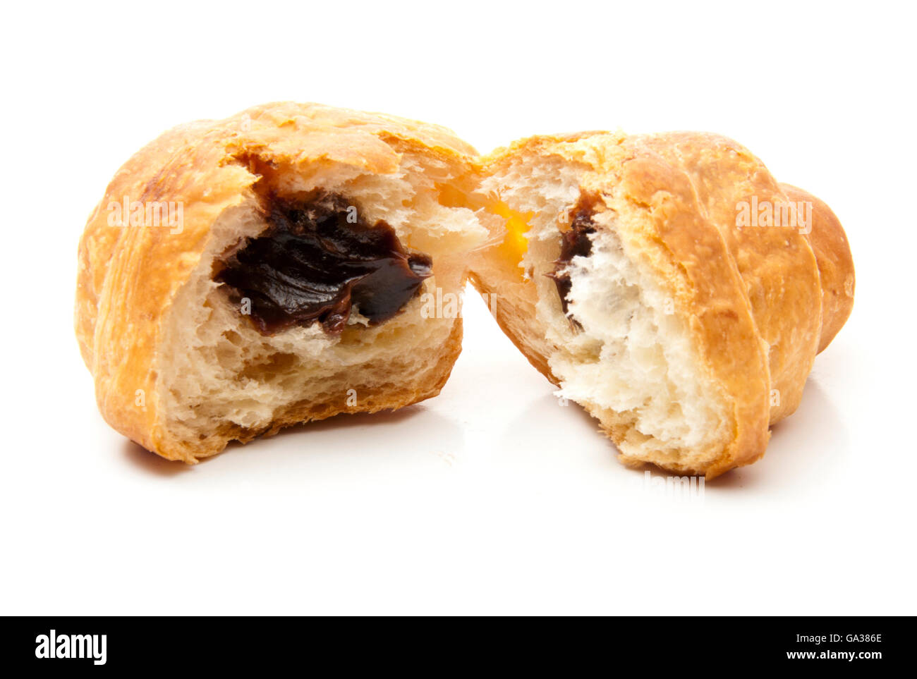 Open Baked Croissant Isolated on White Background Stock Photo - Alamy