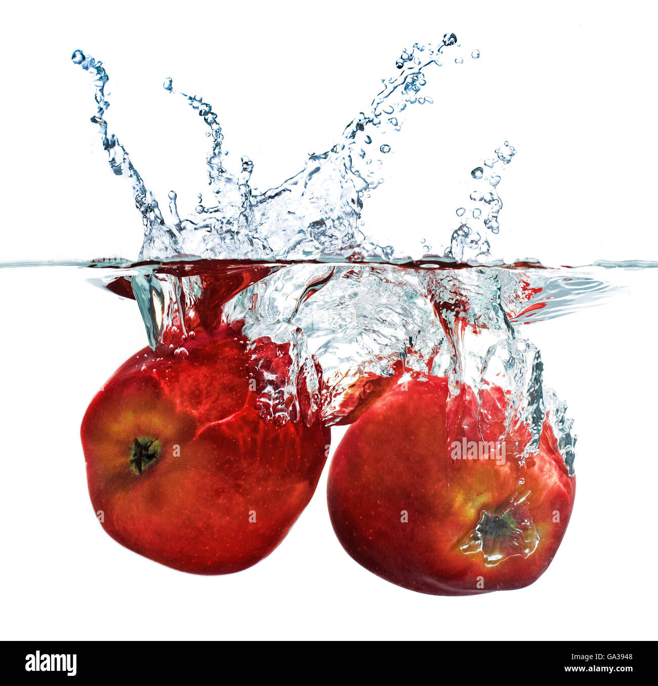 Apple Splash Isolated on White Background Stock Photo - Alamy