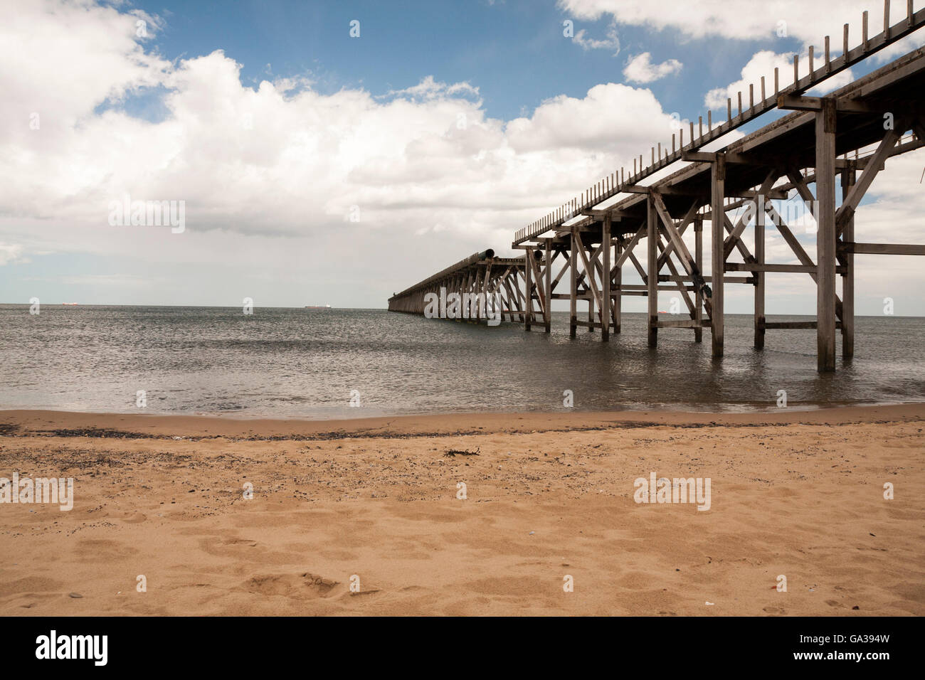 A view of Steetley Pier,Hartlepool on the north east coast of England ...