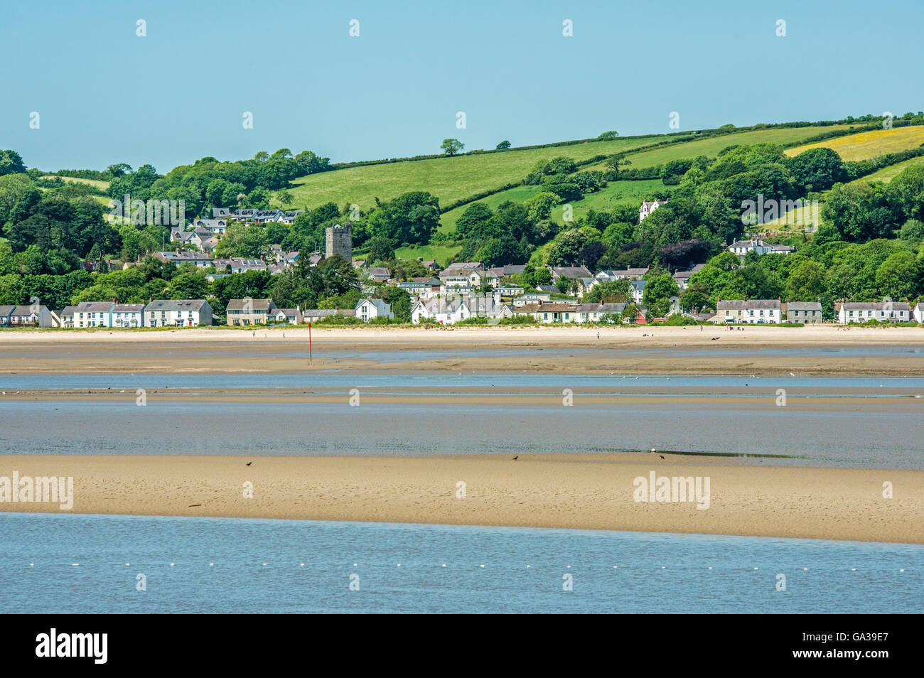 The village of Llanstephan on the estuary of the River Twyi in ...