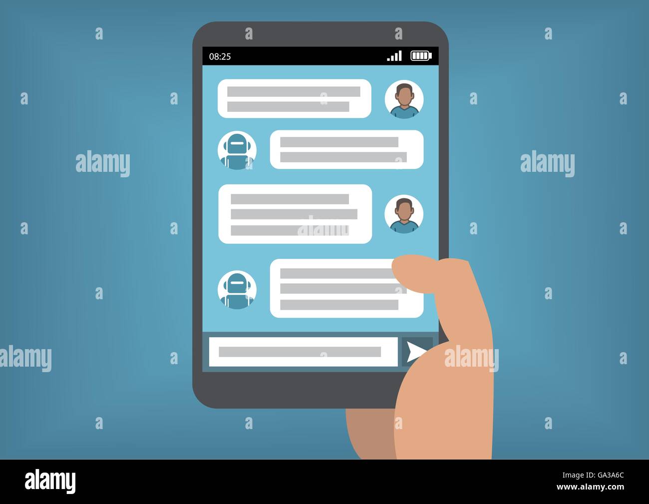 Communicating via smartfon or tablet Stock Vector Images - Alamy