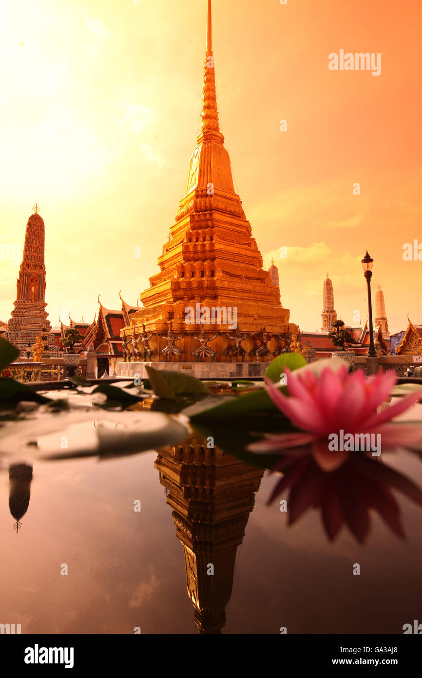 the temple of Wat Phra Kaew in the city of Bangkok in Thailand in ...