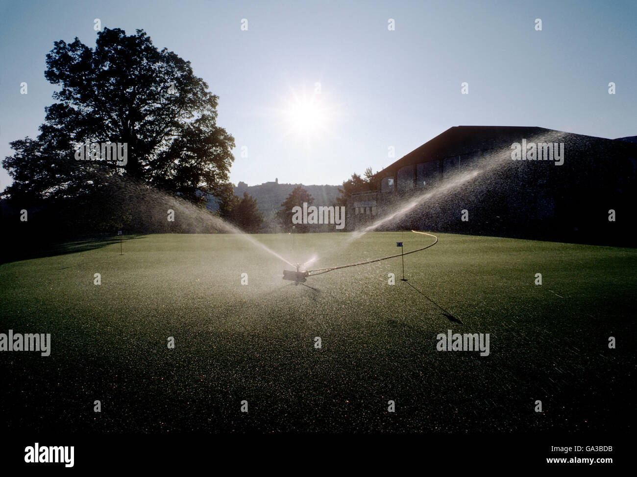 Golf course irrigation sprayer hi-res stock photography and images - Alamy
