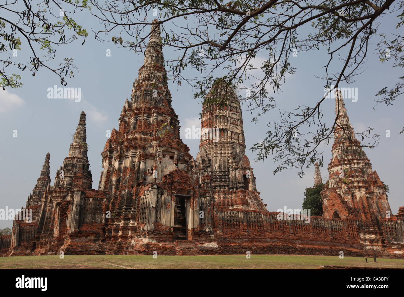 the Wat chai wattanaram in the city of Ayutthaya north of bangkok in ...