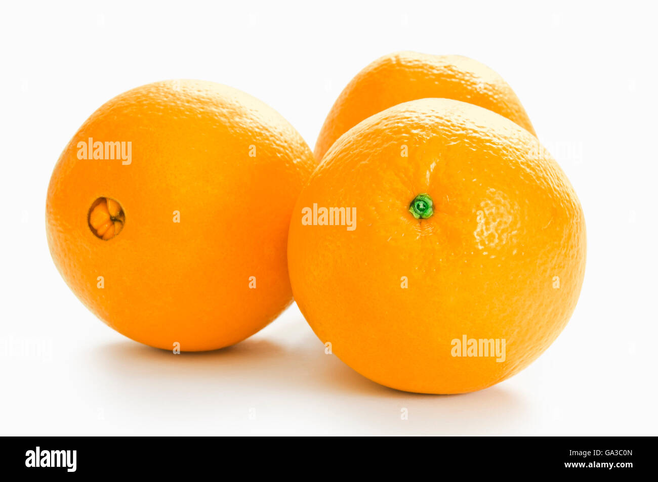Three Oranges Isolated on White Background Stock Photo - Alamy