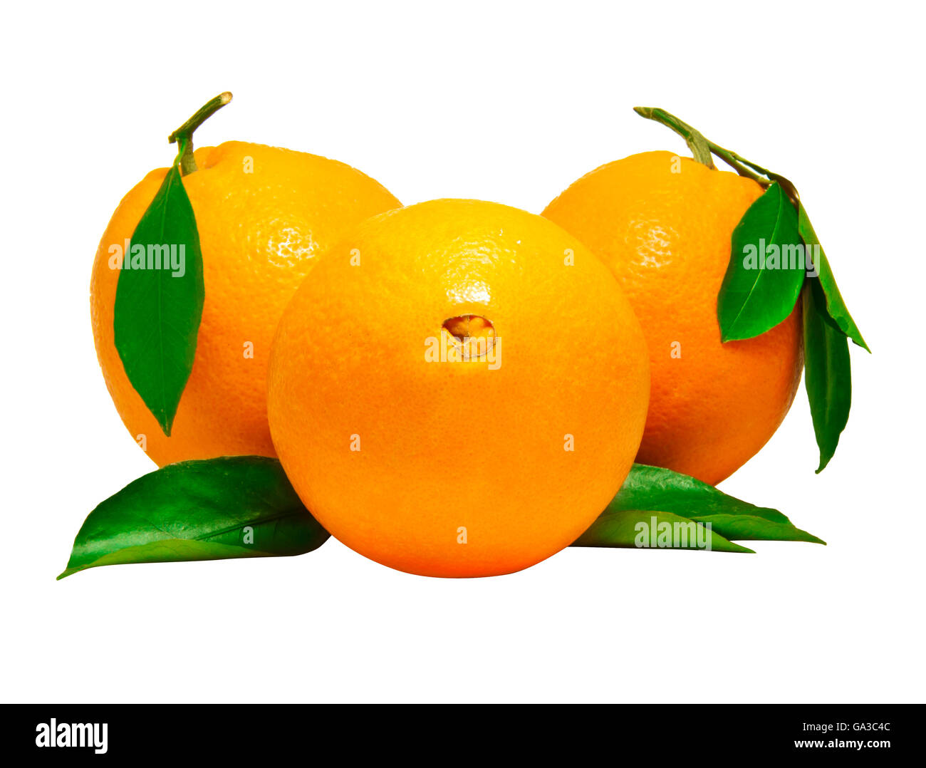 Three Oranges Isolated on White Background Stock Photo - Alamy