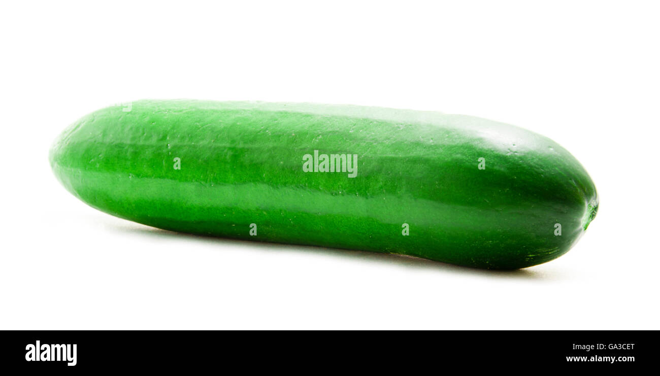 Single Cucumber Fruit Isolated on White Background Stock Photo - Alamy