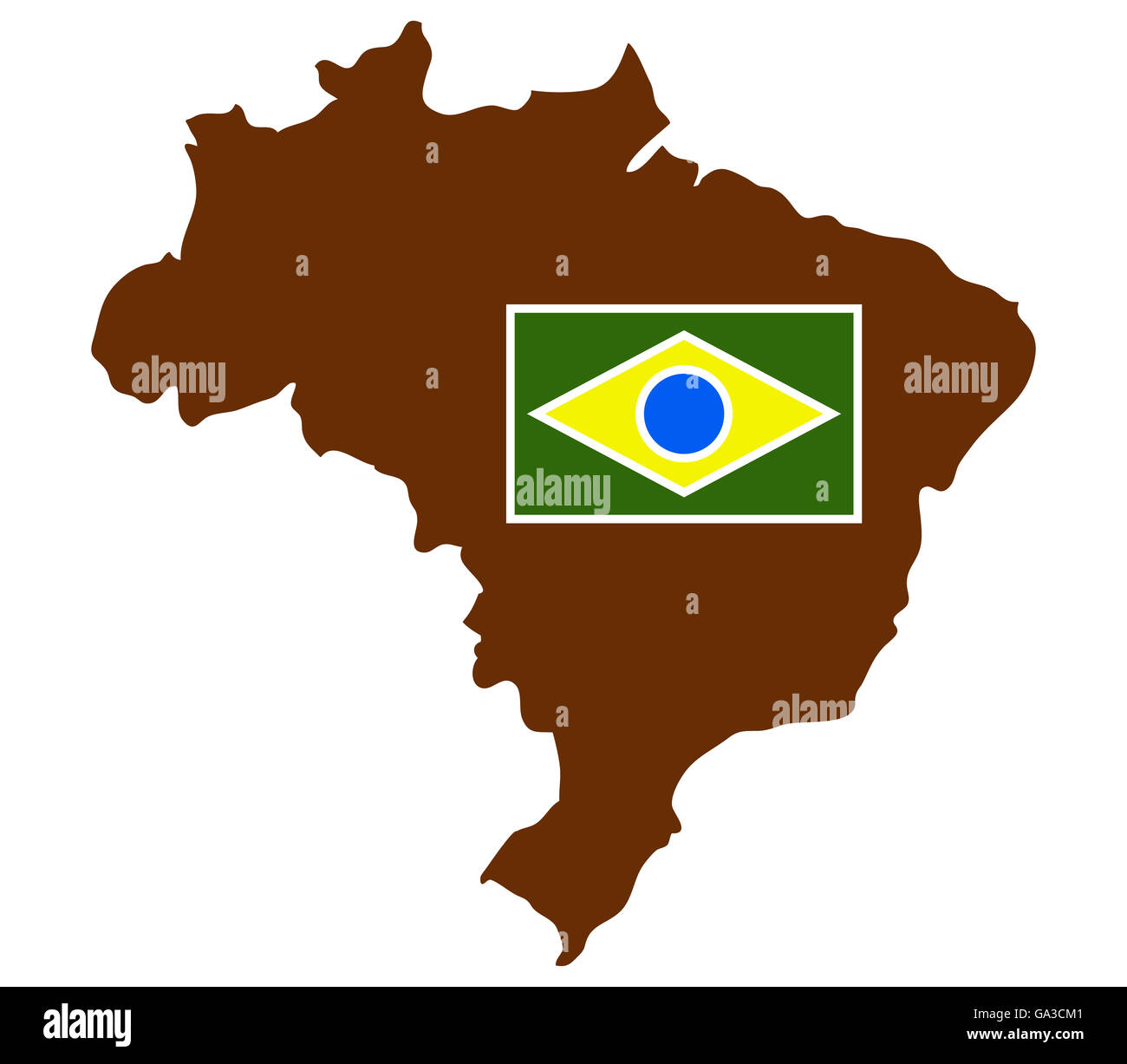 map of Brazil with flag Stock Photo - Alamy