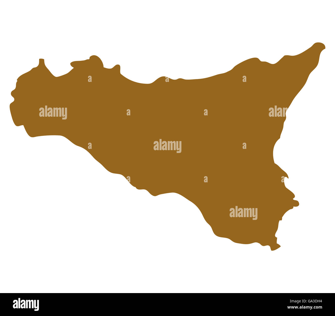 Sicily blank detailed outline map hi-res stock photography and images - Alamy