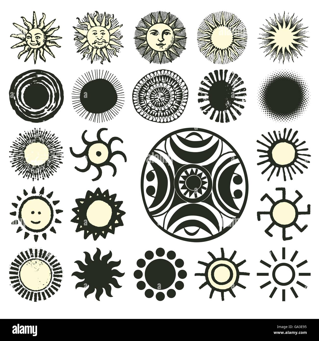 Ancient Sun And Moon Symbols