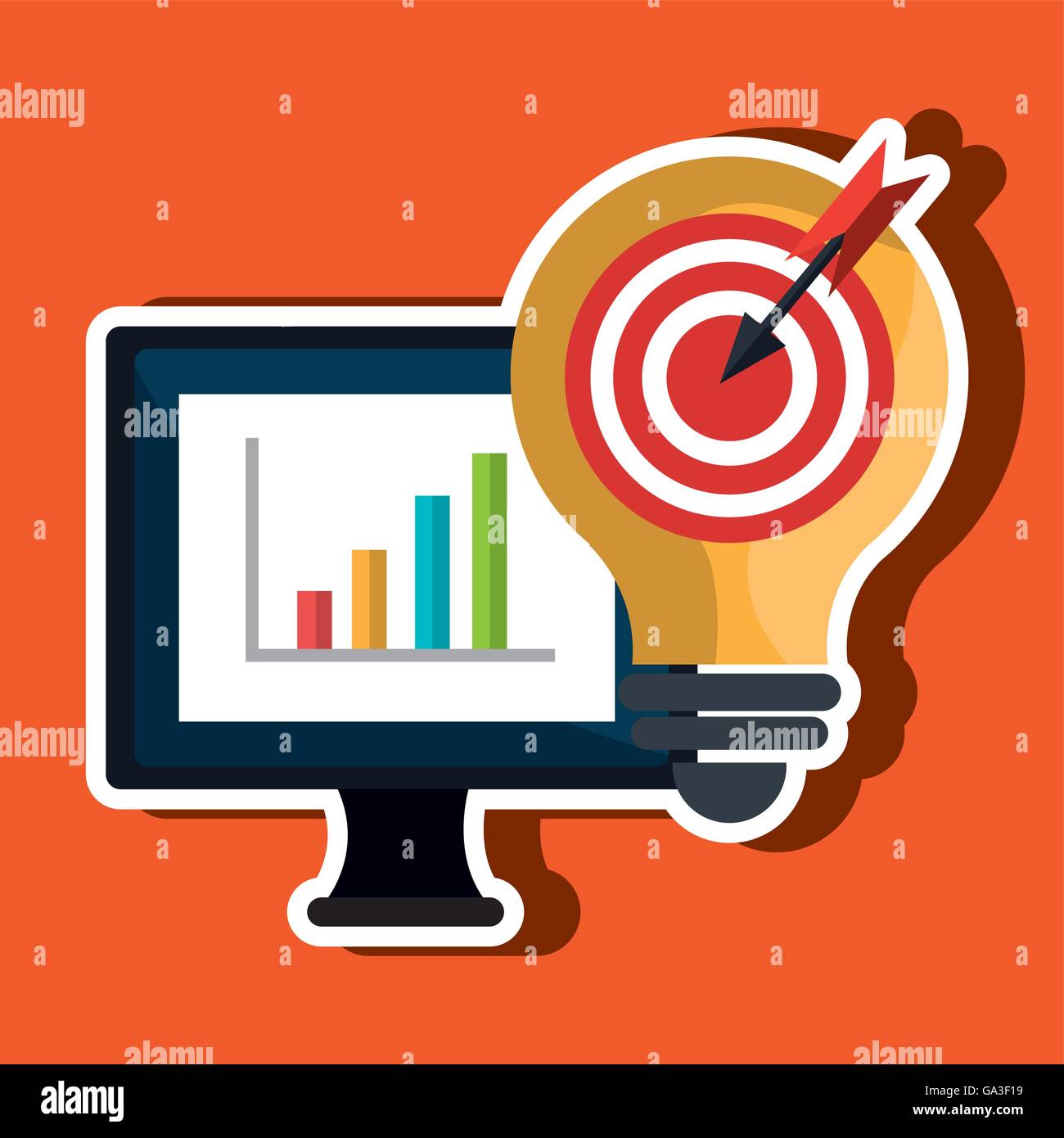 computer business statistics isolated icon design Stock Vector Image ...