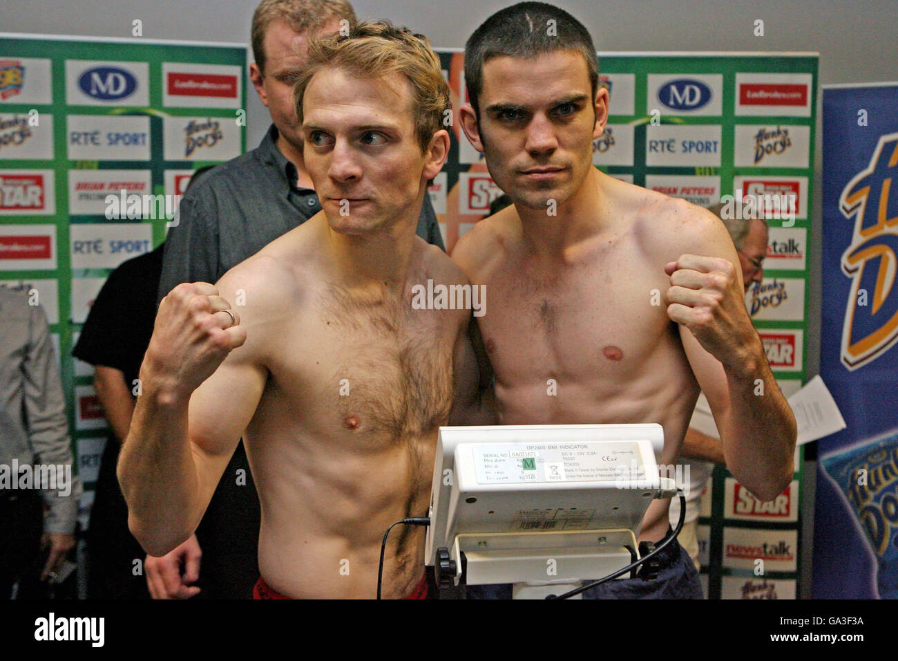Boxing - Bernard Dunne weigh-in - Point Depot Stock Photo - Alamy