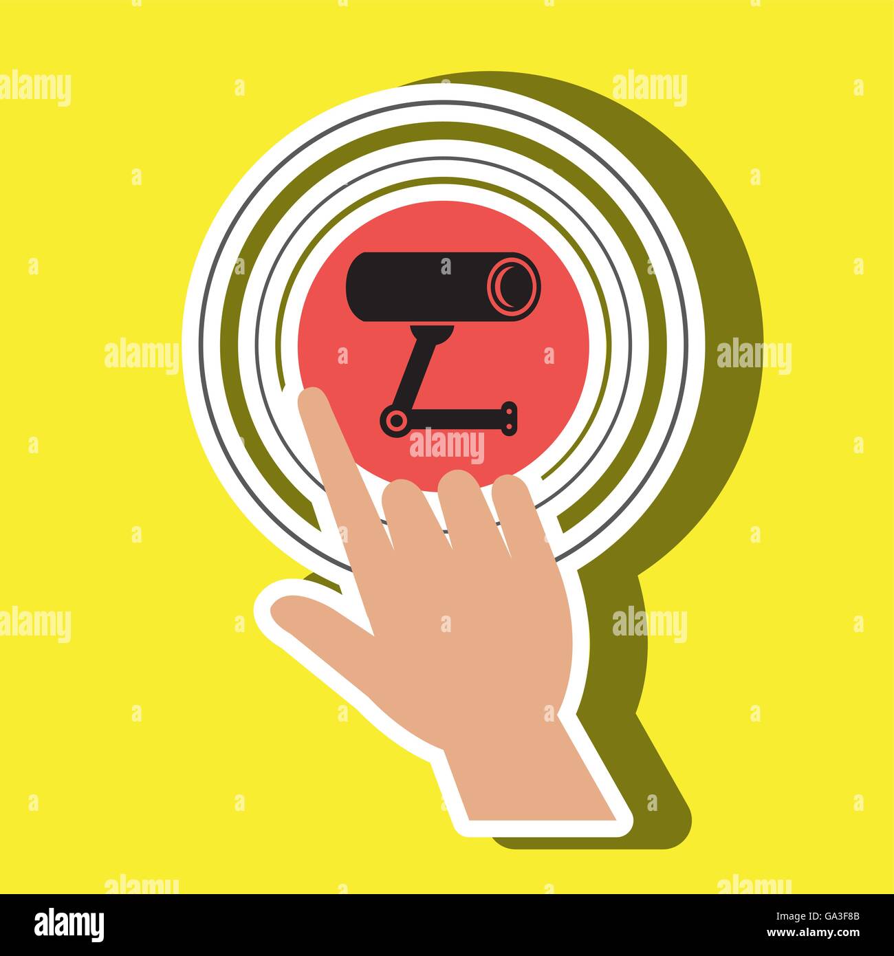 human hand selecting camera cctv isolated icon design Stock Vector ...