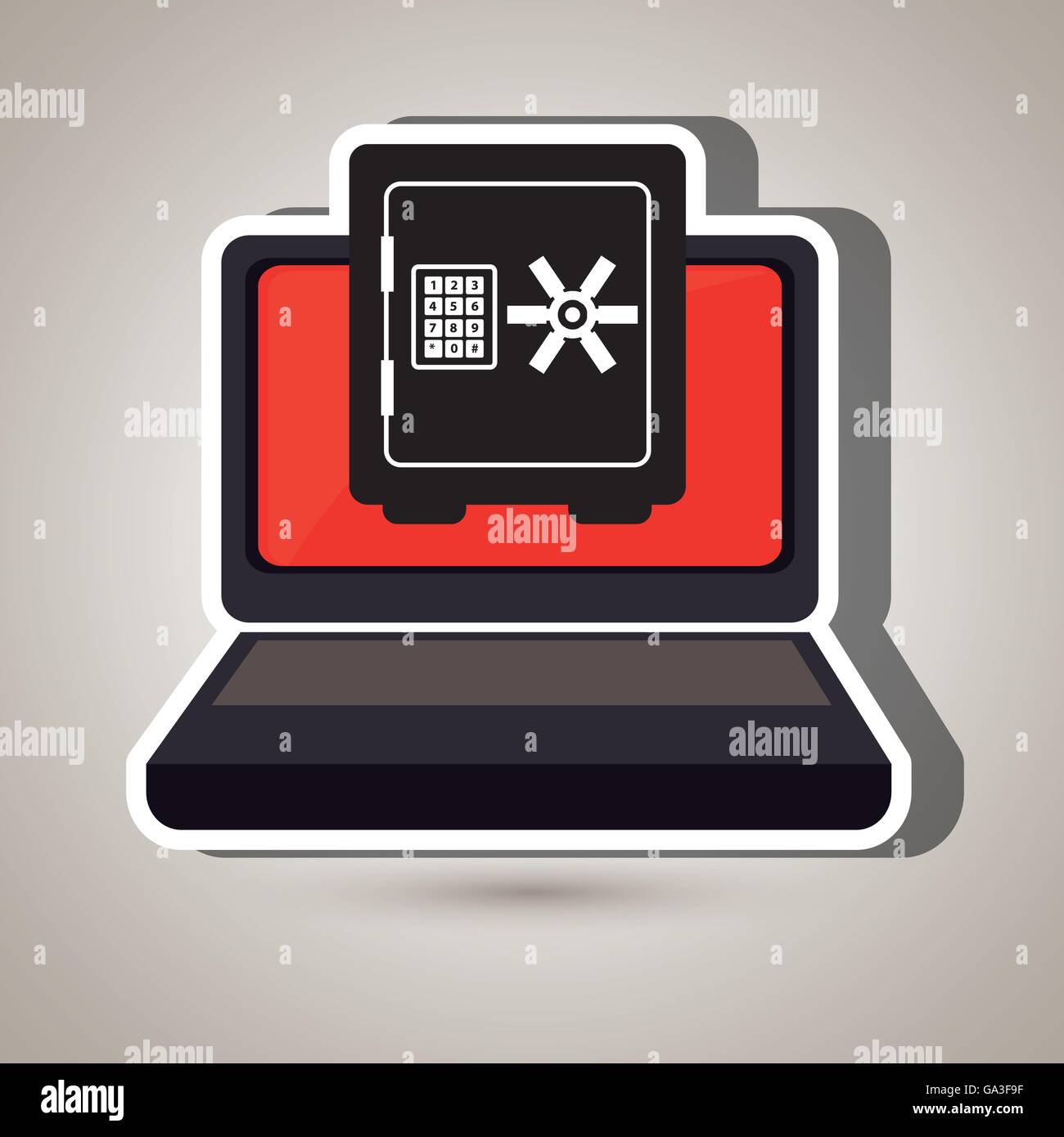 laptop computer with heavy box isolated icon design Stock Vector Image ...
