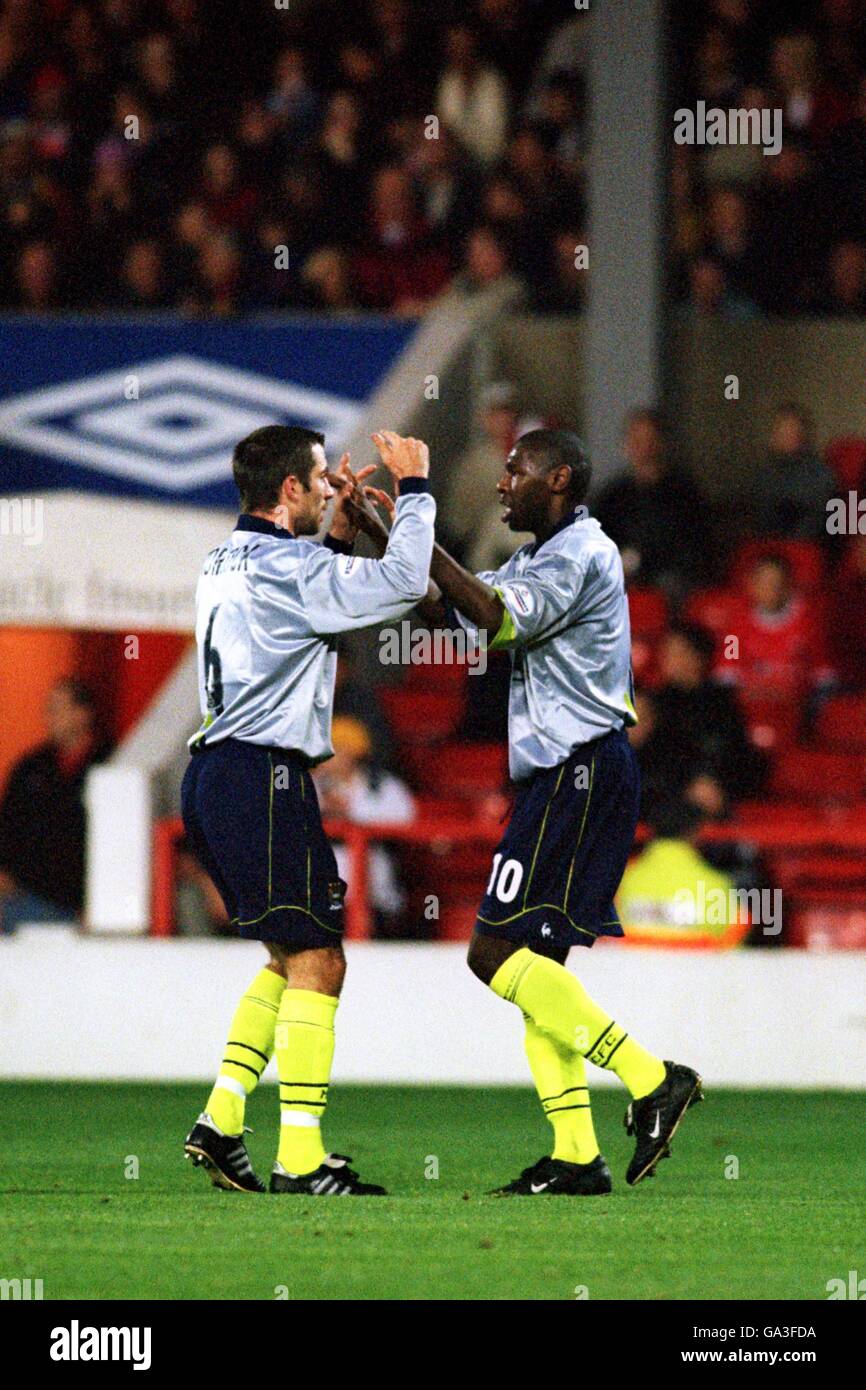 Manchester citys kevin horlock celebrates hi-res stock photography and ...